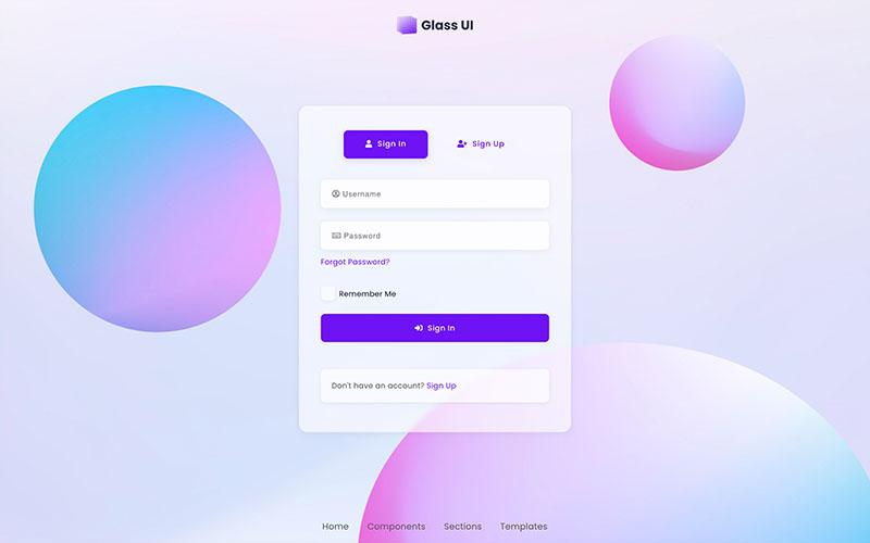 Glass UI - Glassmorphism UI Kit