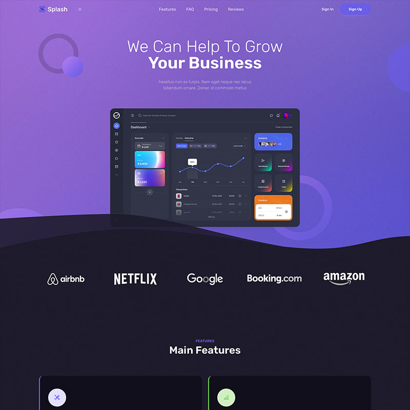 Splash - Landing Page Template Bundle