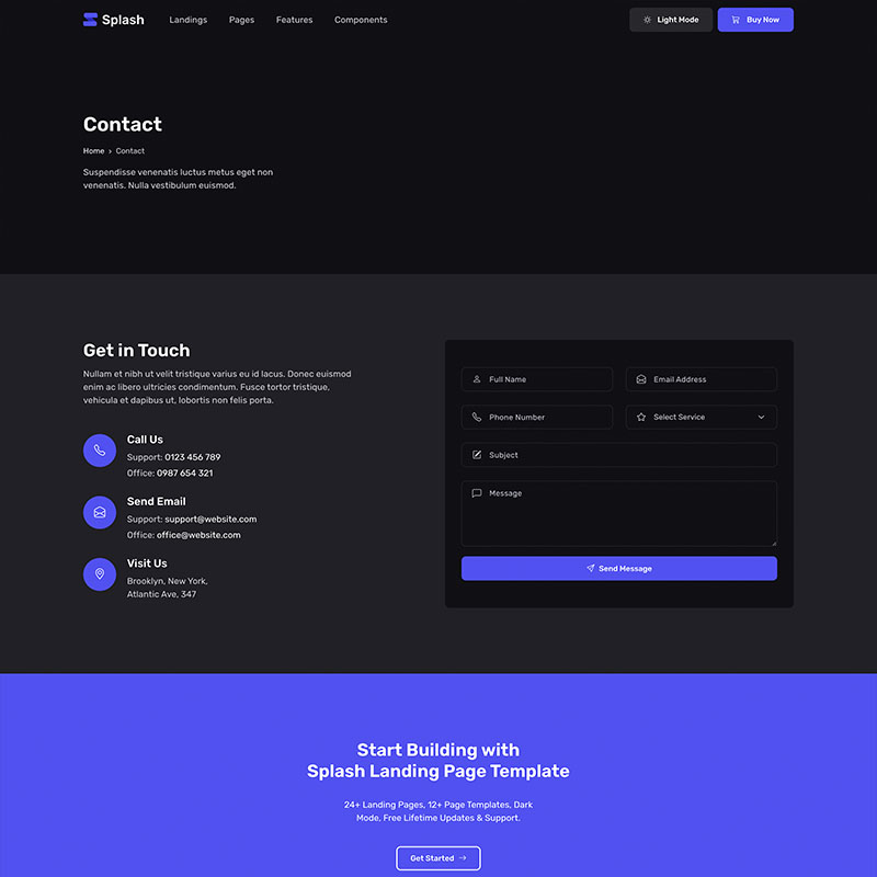 Splash - Landing Page Template Bundle